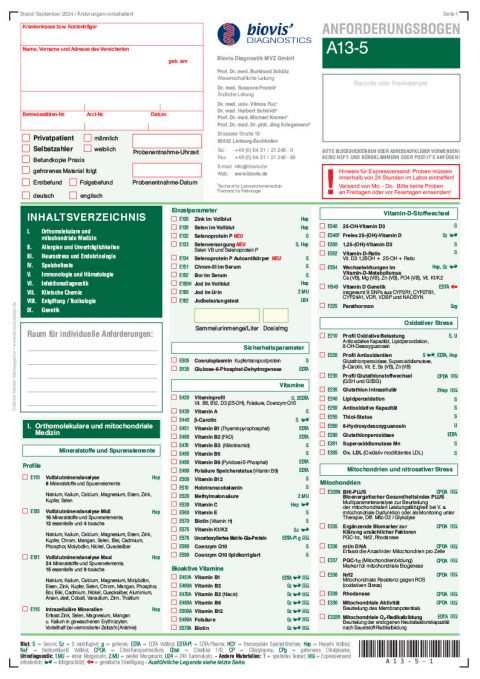 Umstellung der Anforderungsbögen ab 20.01.2021 | biovis Diagnostik MVZ GmbH