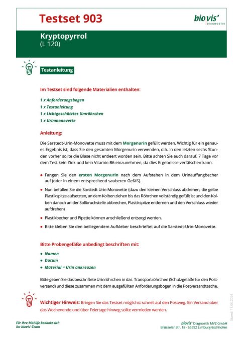 Testanleitungen | biovis Diagnostik MVZ GmbH