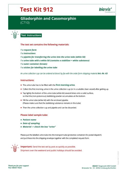 Test instructions | biovis Diagnostik MVZ GmbH