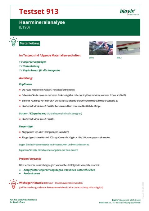 Testanleitungen | biovis Diagnostik MVZ GmbH