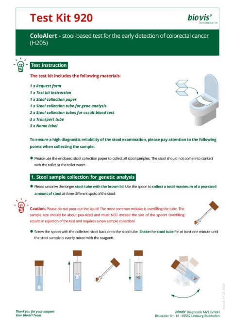 Test instructions | biovis Diagnostik MVZ GmbH