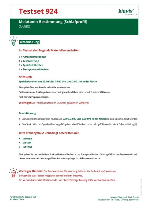 Testanleitungen | biovis Diagnostik MVZ GmbH