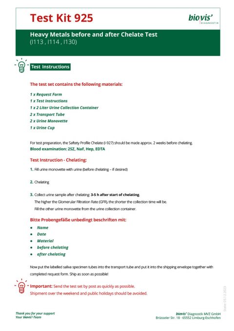 Test instructions | biovis Diagnostik MVZ GmbH