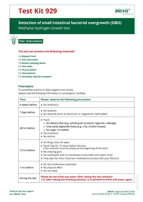 Test instructions | biovis Diagnostik MVZ GmbH