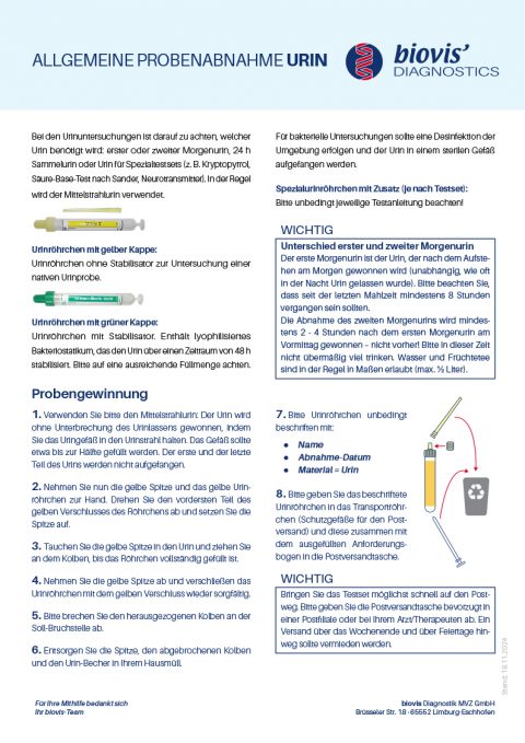 Testanleitungen | biovis Diagnostik MVZ GmbH