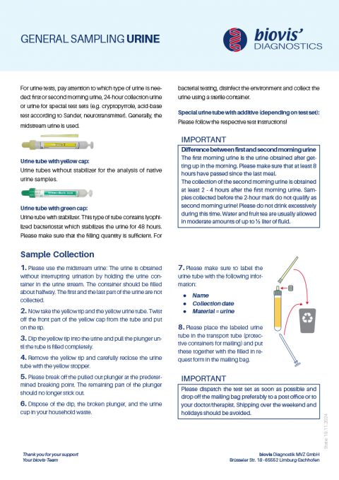 Test instructions | biovis Diagnostik MVZ GmbH